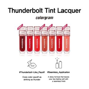 COLORGRAM Thunderbolt Tint Lacquer - True Beauty K-Drama Makeup, Glossy Long Lasting Moisturizing Lip Stain (2 Set (#8, #9))