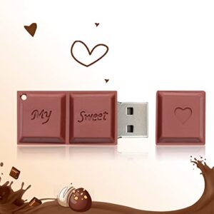 64GB USB Flash Drive Chocolate-Shaped, BorlterClamp Novelty USB Drive Thumb Drive Memory Stick for External Data Storage