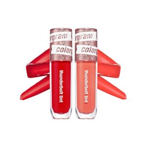 colorgram thunderbolt tint lacquer - true beauty k-drama makeup, glossy long lasting moisturizing lip stain (2 set (#8, #9))