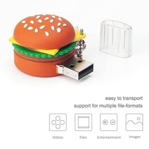 64GB USB Flash Drive Hamburger-Shaped, BorlterClamp Novelty USB Drive Thumb Drive Memory Stick for External Data Storage