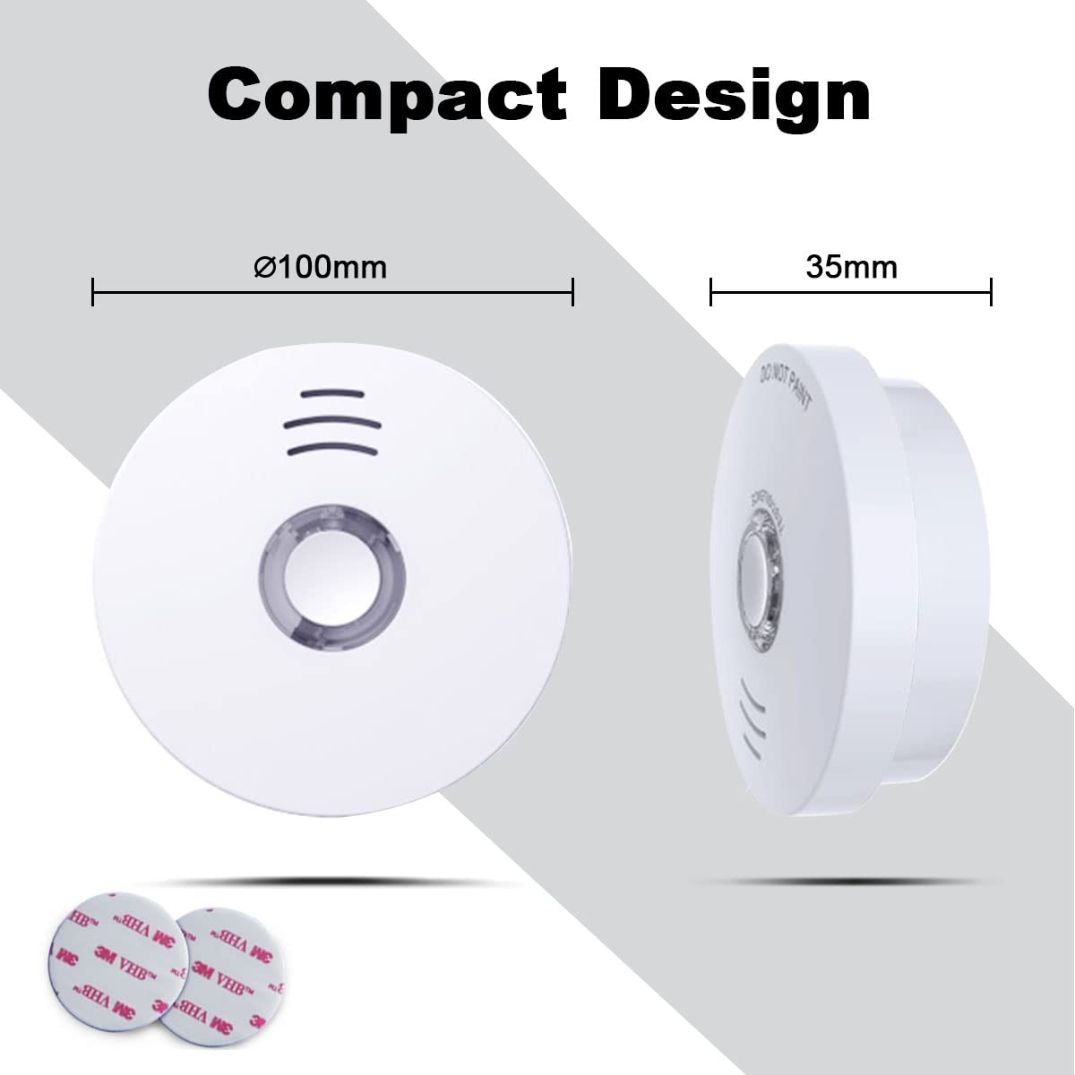 SITERWELL Smoke Alarm 10 Years Battery Life, 3V Sealed Battery UL217 Photoelectric Sensor with Mute Button and Test Button, Suitable for Living Room/Home Fire Safety GS508C (2)