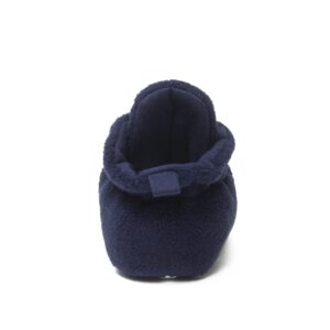 RO + ME Baby Boy & Girls Non-Slip Snap Booties with Gripper Shoes,Cozy Caleb Navy, 12-18 Months