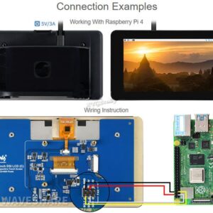 XYGStudy 7inch Capacitive Touch IPS Display Screen LCD for Raspberry Pi with Protection Case, DSI Interface Resolution 1024×600 Supports Raspberry Pi 4 Model B (7inch DSI LCD (C) (with case A))