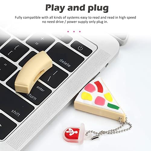 32GB USB Flash Drive Pizza-Shaped, BorlterClamp Novelty USB Drive Thumb Drive Memory Stick for External Data Storage