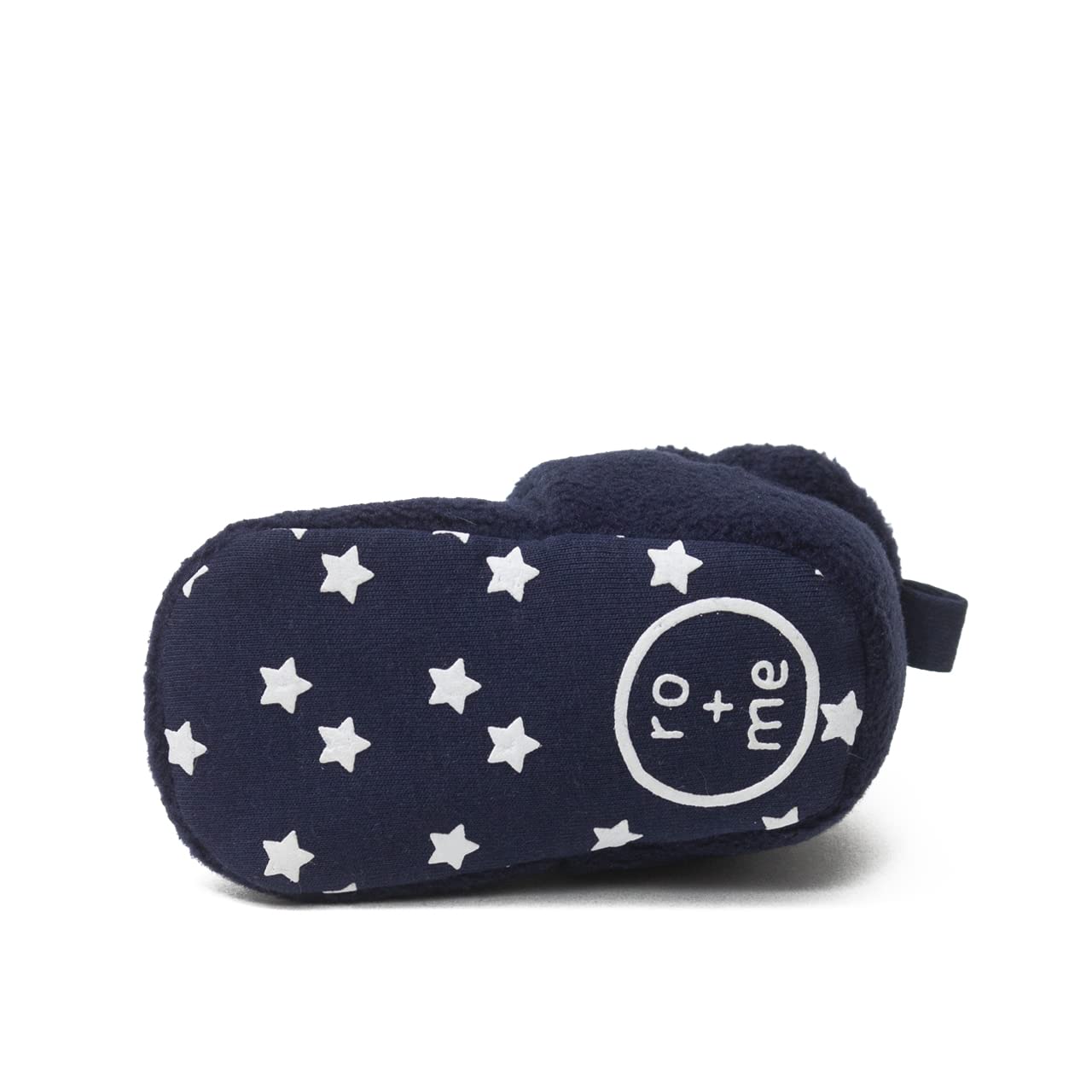 RO + ME Baby Boy & Girls Non-Slip Snap Booties with Gripper Shoes,Cozy Caleb Navy, 12-18 Months