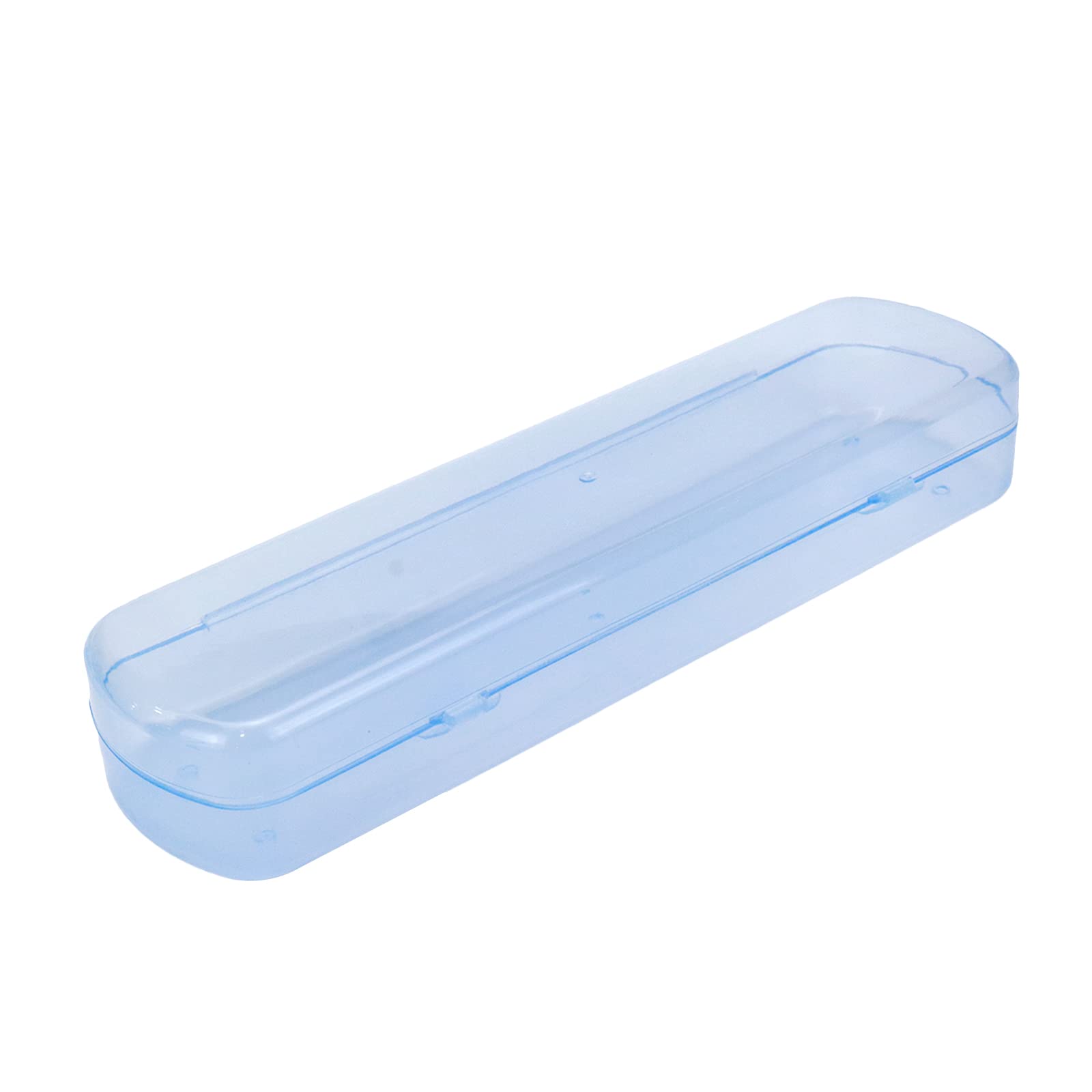 Xiaoyztan 5 Pcs Portable Travel Toothbrush Case Colored Clear Plastic Toothbrush Storage Box Toothbrush Bucket Toothbrush Container (Blue)