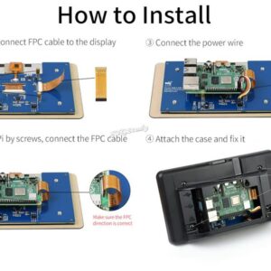 XYGStudy 7inch Capacitive Touch IPS Display Screen LCD for Raspberry Pi with Protection Case, DSI Interface Resolution 1024×600 Supports Raspberry Pi 4 Model B (7inch DSI LCD (C) (with case A))