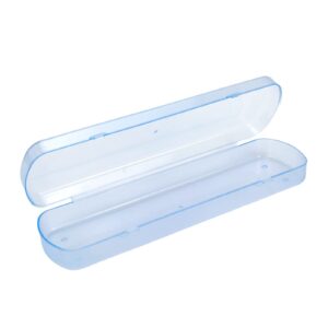 Xiaoyztan 5 Pcs Portable Travel Toothbrush Case Colored Clear Plastic Toothbrush Storage Box Toothbrush Bucket Toothbrush Container (Blue)