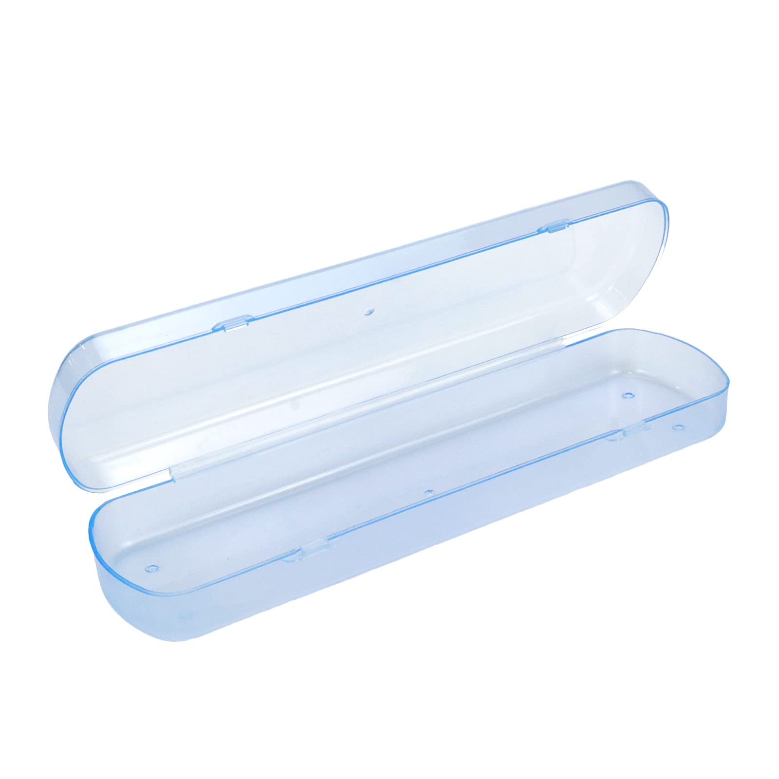 Xiaoyztan 5 Pcs Portable Travel Toothbrush Case Colored Clear Plastic Toothbrush Storage Box Toothbrush Bucket Toothbrush Container (Blue)