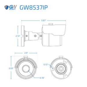 GW Security 4K 8MP Outdoor/Indoor PoE IP Bullet Security Camera (GW8537IP)