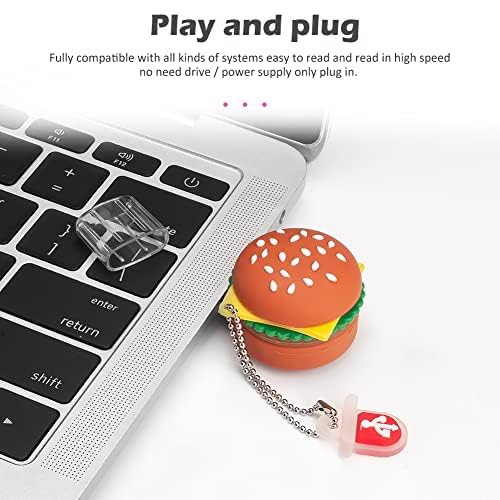 64GB USB Flash Drive Hamburger-Shaped, BorlterClamp Novelty USB Drive Thumb Drive Memory Stick for External Data Storage