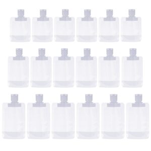 molain 18 pieces travel bag travel pouches transparent makeup pouch toiletry containers refillable empty pouches cosmetic fluids bag reusable for leakproof cosmetic containers(30ml/50ml/100ml)