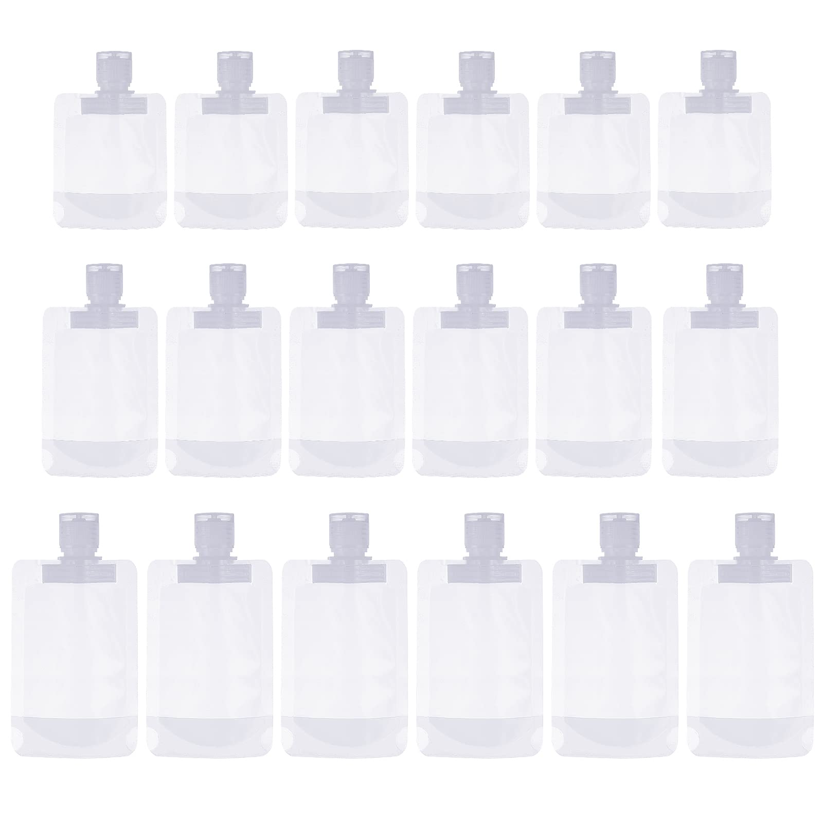 Molain 18 Pieces Travel Bag Travel Pouches Transparent Makeup Pouch Toiletry Containers Refillable Empty Pouches Cosmetic Fluids Bag Reusable for Leakproof Cosmetic Containers(30ml/50ml/100ml)