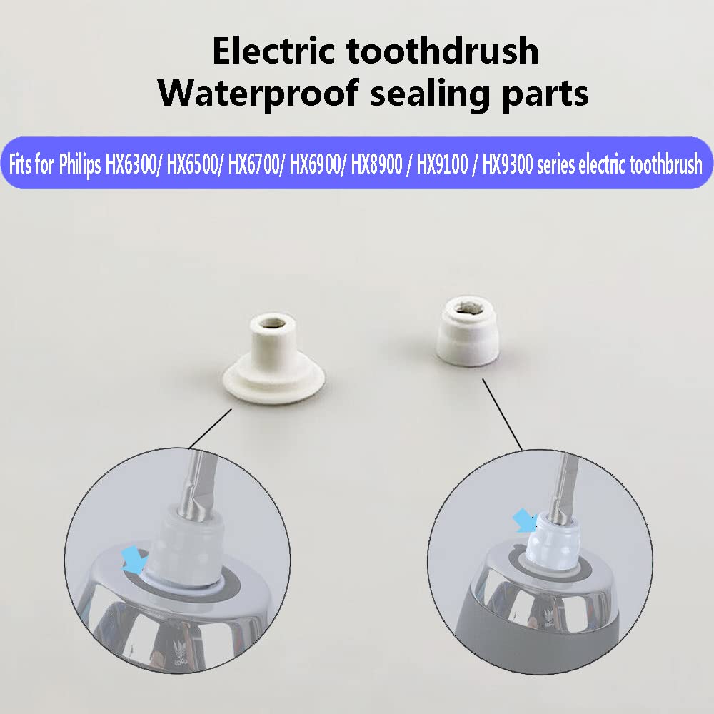 Electric Toothbrush Waterproof Sealing Parts for Philips HX6710 HX6730 HX6930 HX6950 HX9140 HX9160 HX9340 HX9350,Universal Waterproof Sealing Parts Rubber Pads (2 Set)