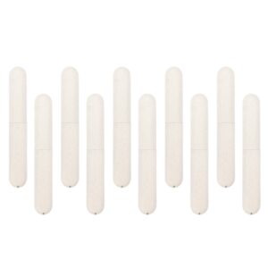 xiaoyztan 10 pcs portable travel toothbrush case wheat straw synthetic plastic storage box single toothbrush bucket toothbrush container (beige)