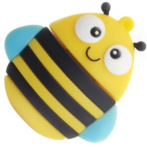 32gb usb flash drive bee-shaped, borlterclamp cute usb drive thumb drive memory stick for external data storage