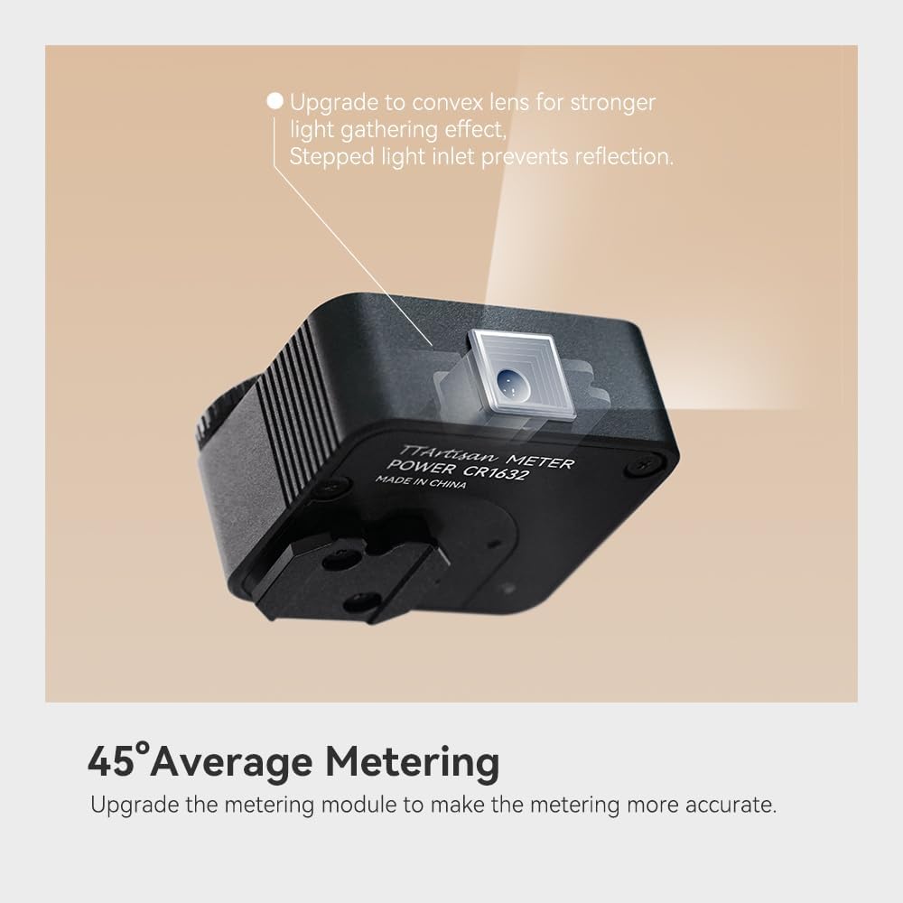 TTartisan Light Meter II, Real-time Metering Tool, Two Dial to Adjust ISO, Aperture and Shutter Speed, Compatible with Older Leicas and Similar Rangefinder Cameras