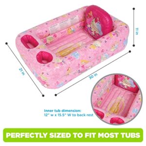 Ginsey Disney Princess Air-Filled Cushion Bath Tub - Free-Standing, Blow up, Portable, Inflatable, Safe Bathing, Baby Bathtub, Toddler Bathtub