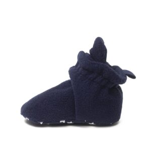 RO + ME Baby Boy & Girls Non-Slip Snap Booties with Gripper Shoes,Cozy Caleb Navy, 12-18 Months