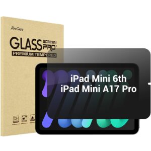 procase for ipad mini 7th(a17 pro) 2024 / mini 6th generation 8.3" 2021 4-way privacy screen protector, 360 degree anti-spy tempered glass film guard for ipad mini 7 6 8.3 inch