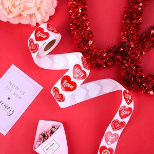 500 pcs Funky Heart roll Stickers, Love Heart Labels Valentine Stickers for Valentines Day Wedding Decoration