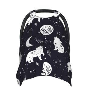 rutiea wolf baby car seat canopy moon nursing cover for infant boys girls breastfeeding scarf, keeps baby warm and cozy