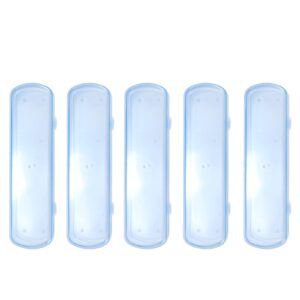 xiaoyztan 5 pcs portable travel toothbrush case colored clear plastic toothbrush storage box toothbrush bucket toothbrush container (blue)