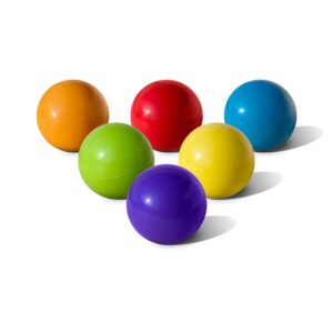 multicolored replacement ball set (1.75") for pound a ball baby hammering & pounding toys | durable, crush-proof plastic balls perfect for toddler pound a ball toy & baby ball drop toys | 6 ball set