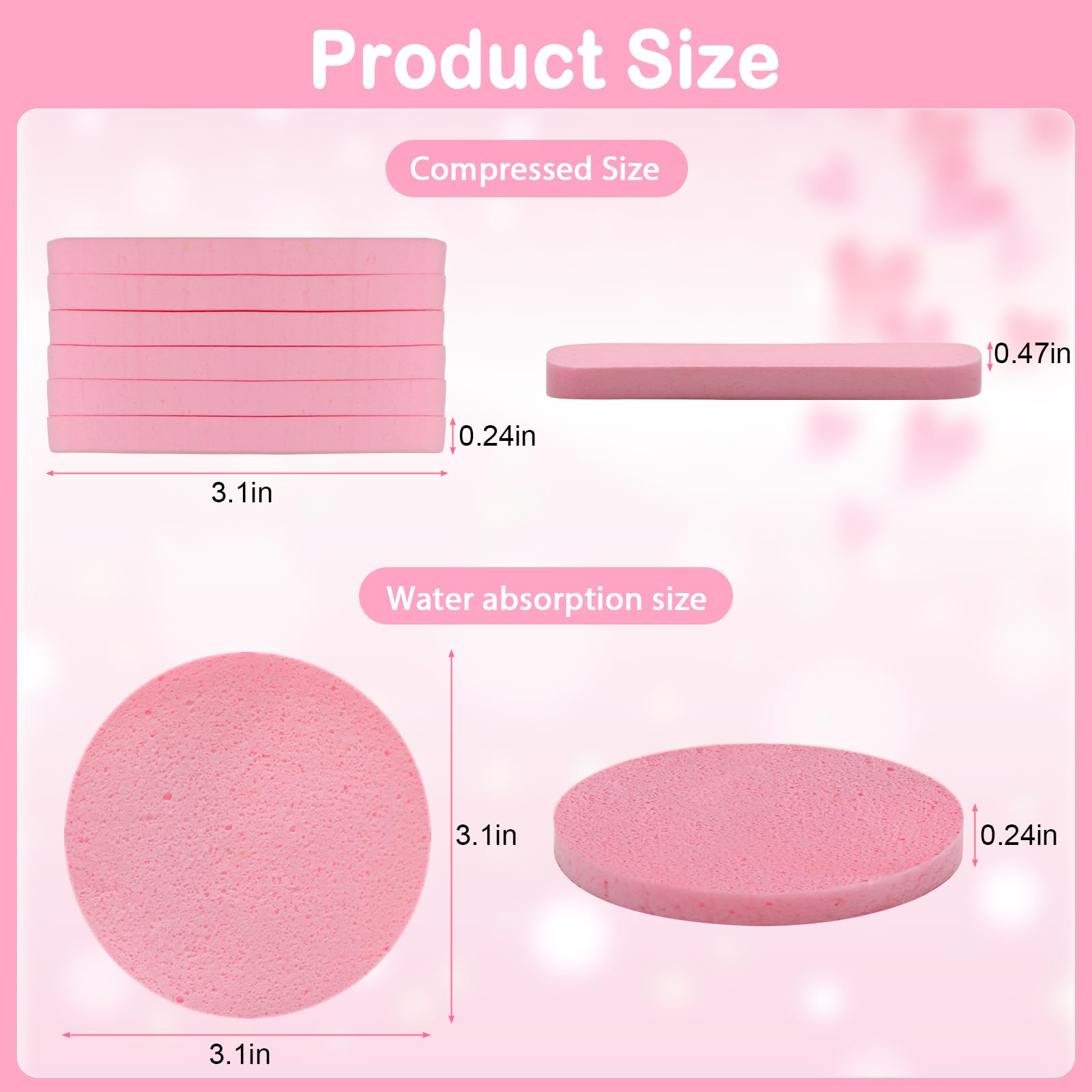 120 Pcs Facial Sponge Compressed, Luxiv Face Cleansing Sponge Estheticians Compressed Makeup Facial Sponge Round Wash Face Sponges for Women Compress Exfoliating Removal Sponge