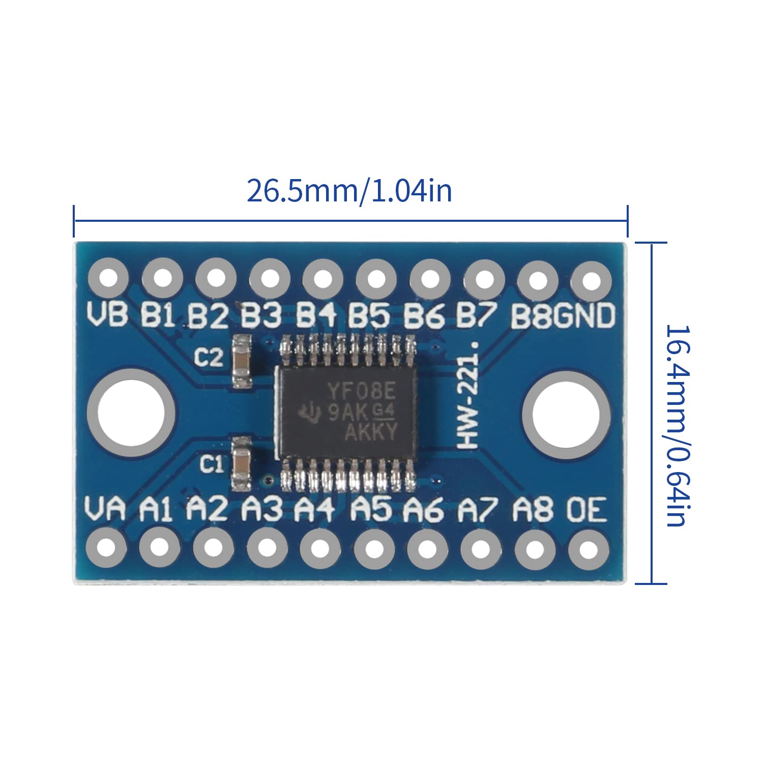 AEDIKO 8pcs TXS0108E Logic Level Module 8 Channel Bi-Directional High-Speed Full Duplex Shifter 3.3V 5V Module