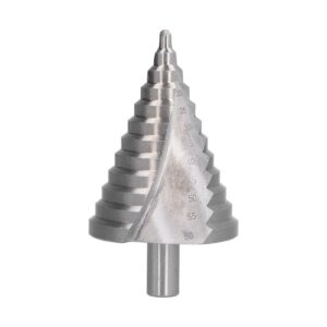 spiral step drill bit, high speed steel ladder structure sturdy durable conical drill bit faster efficient wide application for drill for bench drill