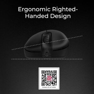 BenQ EC2-C Zowie Ergonomic Gaming Mouse | Professional Esports Performance | Lighter Weight | Driverless | Paracord Cable | 24-Step Scroll Wheel | Matte Black | Medium Size