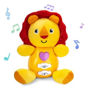 funsland baby music toy for toddlers 1-3 learning toy with lights & music cute lion plush baby toy