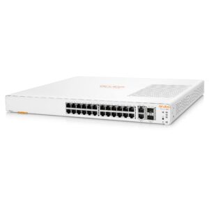 Aruba Instant On 1960 24-Port Gb Smart-Managed Layer 2+ Ethernet Switch with PoE | 24x 1G, 2X 10GBase-T + 2X SFP+ Uplink Ports | 20x CL4 + 8X CL6 PoE (370W) | Stackable | US Cord (JL807A#ABA)