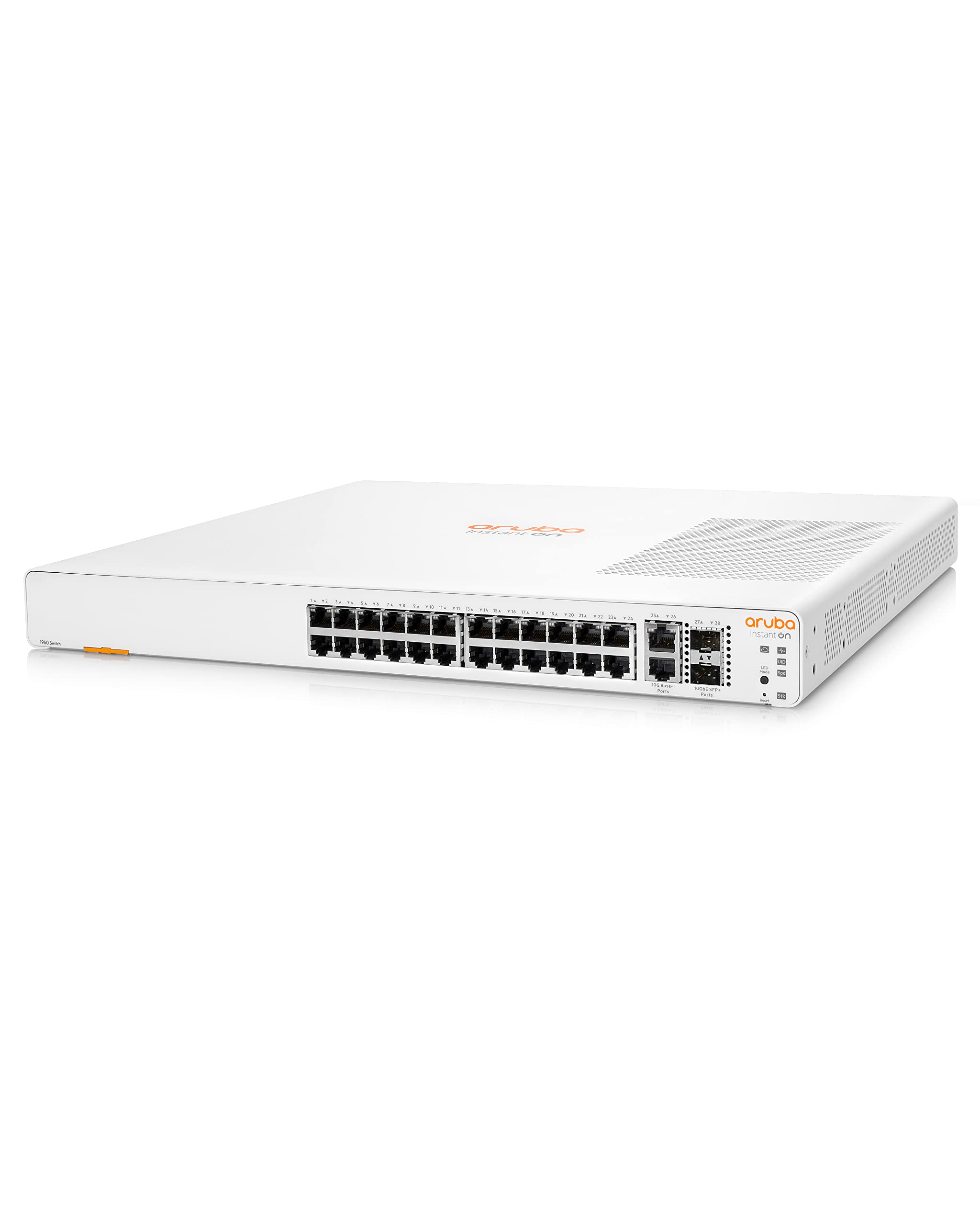 Aruba Instant On 1960 24-Port Gb Smart-Managed Layer 2+ Ethernet Switch with PoE | 24x 1G, 2X 10GBase-T + 2X SFP+ Uplink Ports | 20x CL4 + 8X CL6 PoE (370W) | Stackable | US Cord (JL807A#ABA)