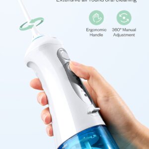 Water Flosser Cordless, Portable Teeth Cleaner with 3 Modes 4 Jets, 300ML Water Tank, IPX7 Waterproof, Powerful Cleaning, Rechargeable Dental Oral Irrigator for Travel Home Braces