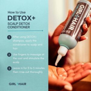 GIRL+HAIR DETOX - Apple Cider Vinegar + Charcoal Conditioner (10.1 fl oz) – Moisturize Dry Hair & Scalp, Boost Shine, Remove Oil, Reduce Itch & Flakes – No Silicones, Parabens, Sulfates or Fragrance