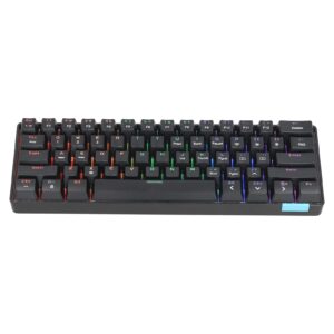 kafuty-1 stk61 pbt wireless gaming keyboard, 61 keys led backlight rechargeable mechanical keyboard, usb c bluetooth keyboard, for win 2000/xp/vista/7/8/10/linux/os x(black tea shaft)