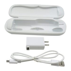 economical travel charger case w/ac charer + usb cable compatible with philips sonicare hx6xxx hx89 hx91 series