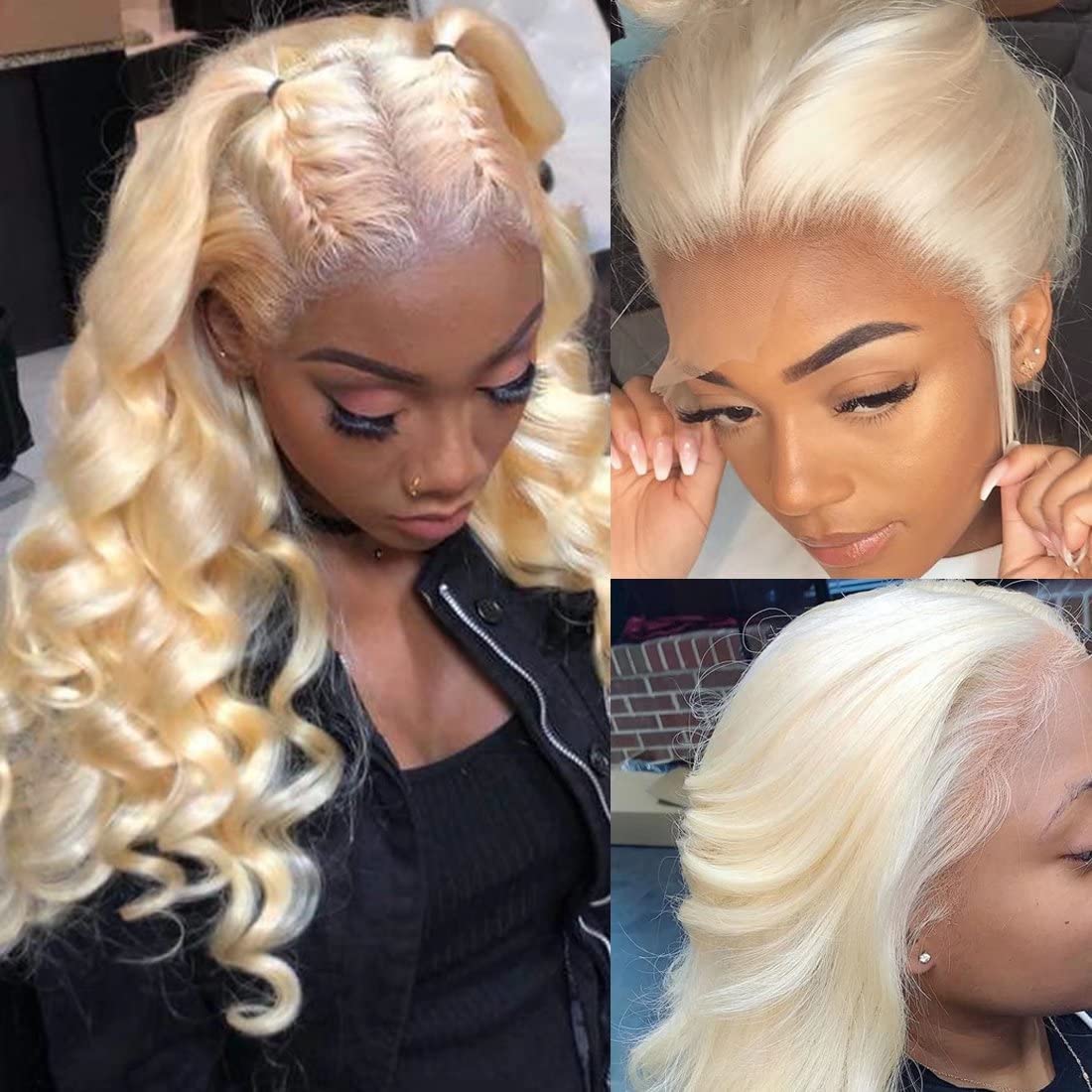 AGIWAT Blonde Lace Front Wigs Human Hair 13x4 Body Wave 613 HD Transparent Lace Front Wig Human Hair Pre Plucked with Baby Hair 150% Density Brazilian Virgin Lace Frontal Wigs 20 inch