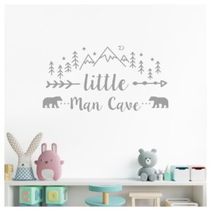 little man cave wall decal, the tribal mountain woodland nursery decor bear decal, arrow man cave stickers for kids room nursery room bedroom wall art murals removable boys wall poster