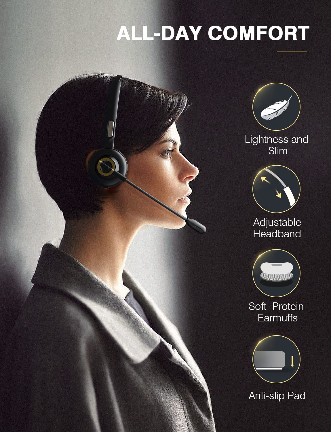 Bluetooth Headset with Microphone