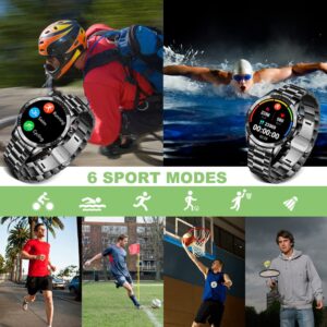 Smart Watches for Men, Fitness Tracker with GPS and Pedometer, Dial/Receive Call Sports Watch, Blood Pressure/Heart Rate/Sleep Monitor, 1.3'' Full Touch Big Screen, Android and iOS Compatible