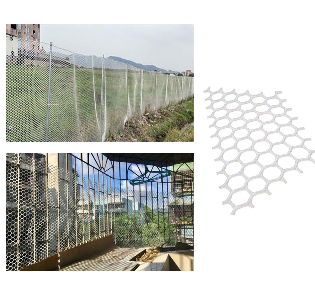 MAGFYLY Chicken Wire Mesh Child Safety net, Staircase Balcony Anti-Fall net, Plastic Fence net, breeding net, Lawn Protection net, White, 1x4m (Color : Mesh0.8mm, Size : 19m)