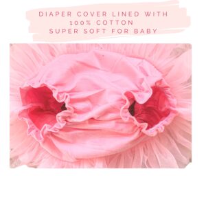 Baby Girl Pink Tutu Soft and Fluffy - Baby Girl Tutu Skirt with Diaper Cover - Infant Tutu with 2 Headbands - Tutus for Girls