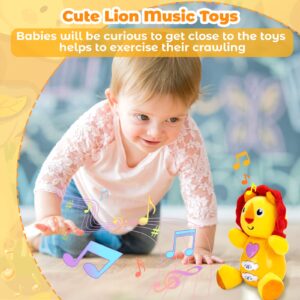 Funsland Baby Music Toy for Toddlers 1-3 Learning Toy with Lights & Music Cute Lion Plush Baby Toy