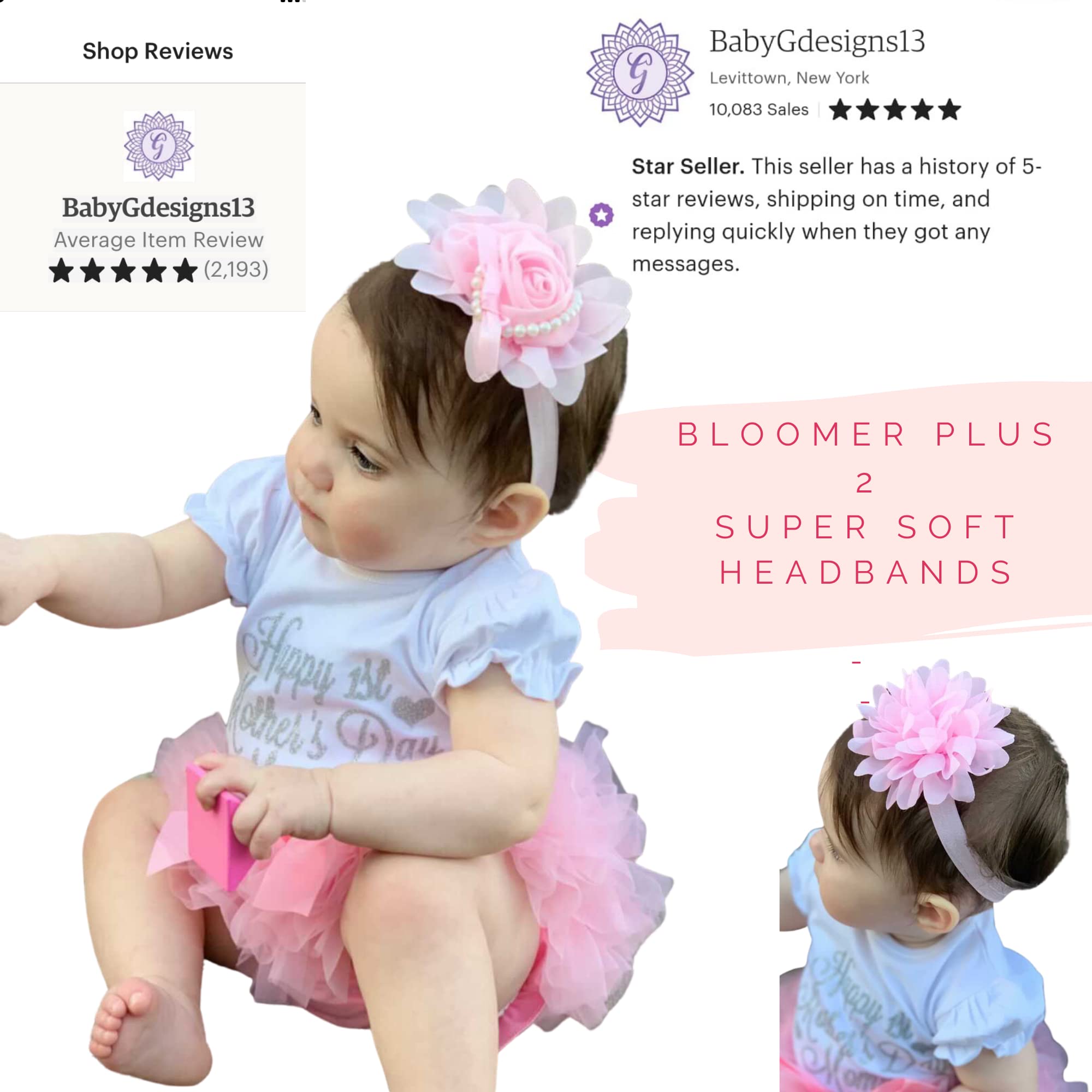 Baby Girl Pink Tutu Soft and Fluffy - Baby Girl Tutu Skirt with Diaper Cover - Infant Tutu with 2 Headbands - Tutus for Girls