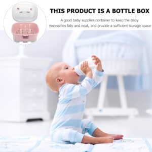 Baby Bottle Drying Rack Bottle Storage Box Portable Baby Bottle Storage Organizer with Lid for Kitchen Cabinet