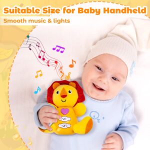 Funsland Baby Music Toy for Toddlers 1-3 Learning Toy with Lights & Music Cute Lion Plush Baby Toy