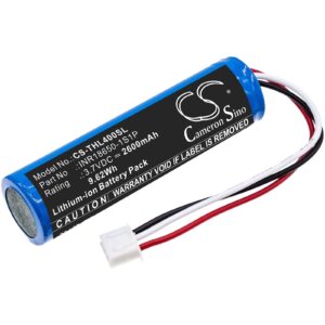 fithood battery replacement for theradome lh80 lh80 pro lh40 inr18650-1s1p (2600mah/3.7v)